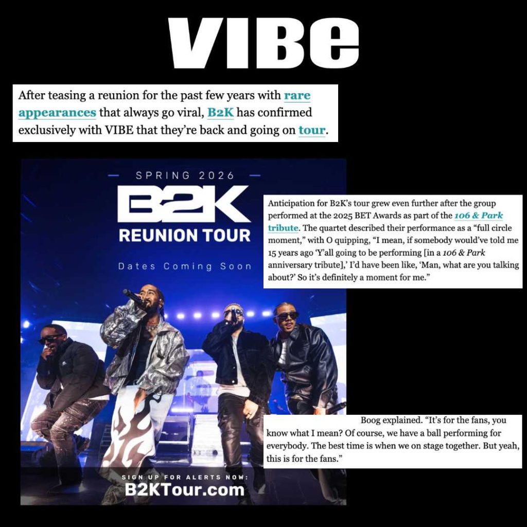 B2K Confirms Spring 2026 Reunion Tour Following ﻿Surprise BET Awards ...